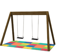 Altalena in legno e alluminio per uso pubblico e privato