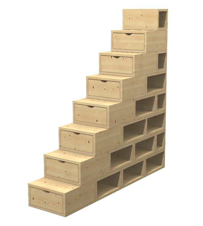 Scala Cubix su misura per spazi ristretti