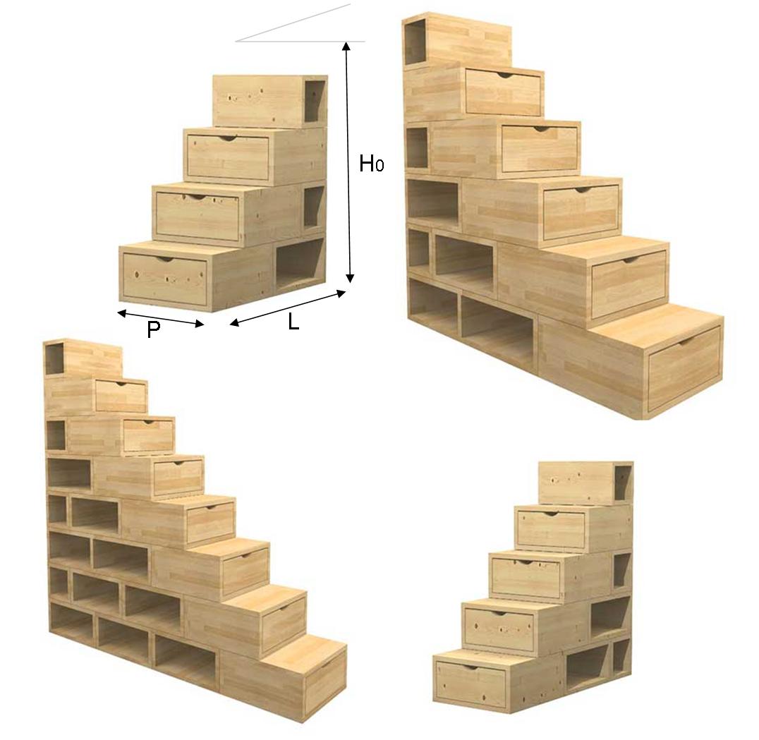 Scala Cubix su misura per spazi ristretti