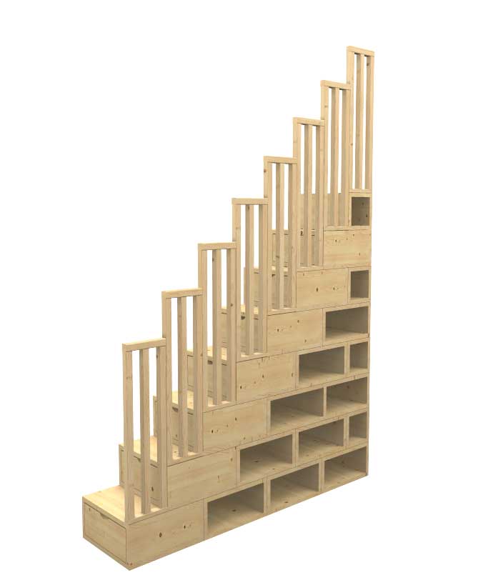 Scala Cubix su misura per spazi ristretti