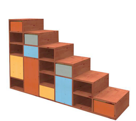 Scaletta contenitore Wanda su misura per letti e soppalchi